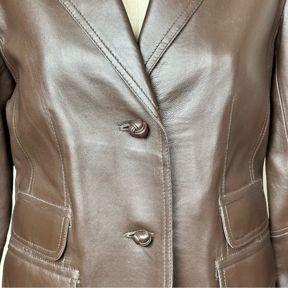 Pamela Mccoy Leather Blazer - Gem